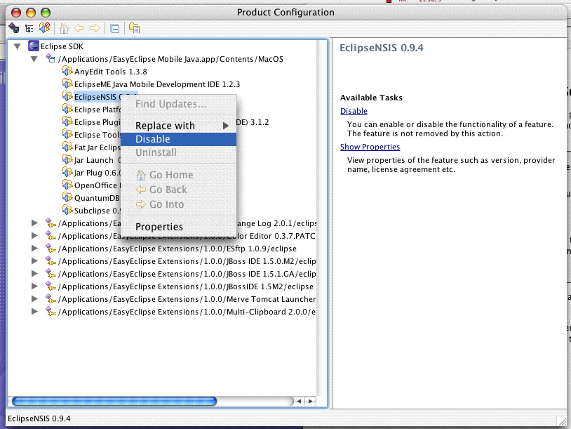EasyEclipse | Managing and Uninstalling plugins